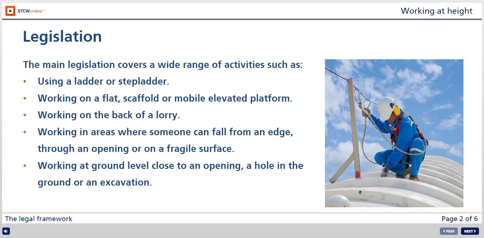 STCW Working at Height Online Course | STCW.online