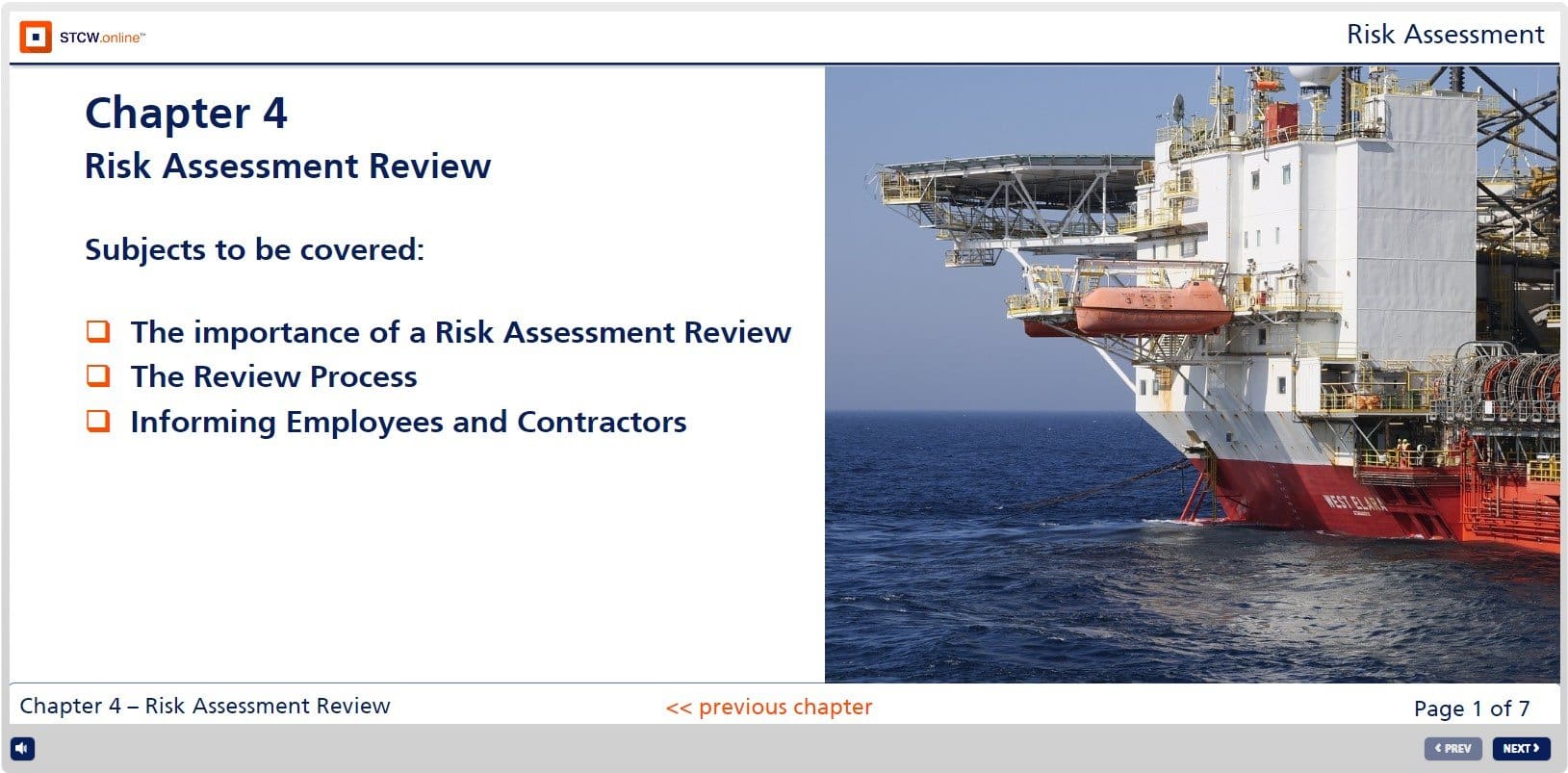Risk assessment for ships, offshore and maritime industry